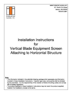 Installation Instructions for Vertical Blade Horizontal Structure ...